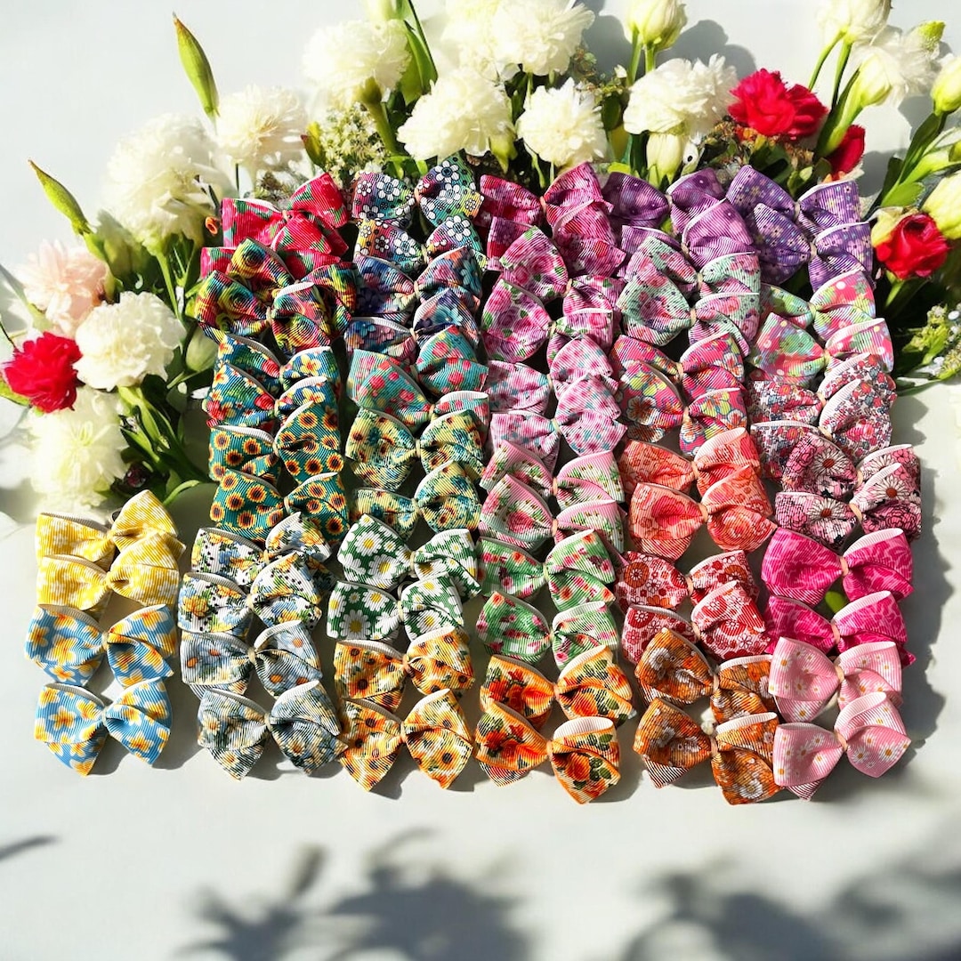 Jumbo Floral Dog Bows - Etsy