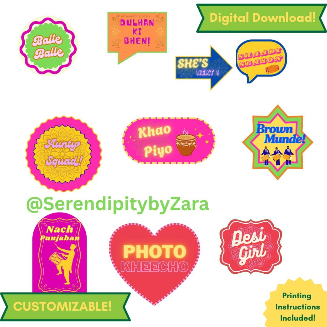 Dholki Props| Desi Wedding Props| Mehndi Props | Pakistani Weddings ...