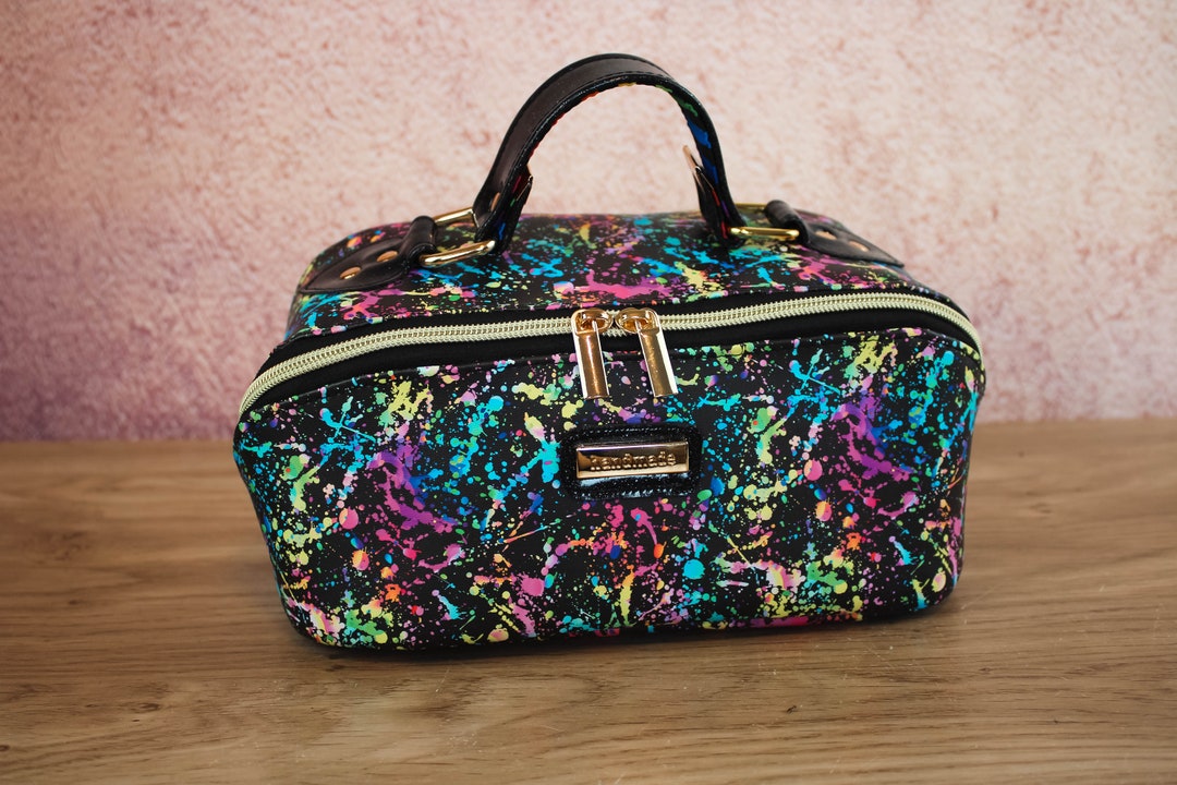 Handmade Zip-n-grip Bag in Custom Printed Rainbow Neon Paint Splat ...