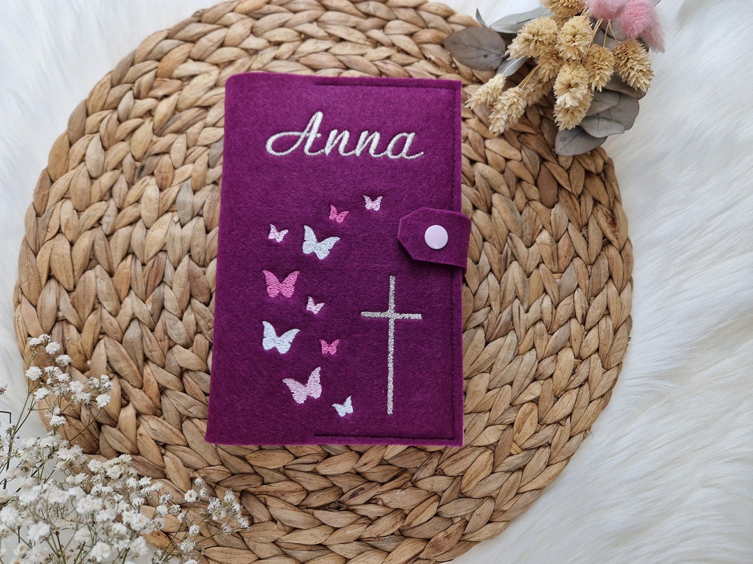 Hymn Book Cover Butterflies-name in Pink, Cover for Hymn Book, Hymn ...