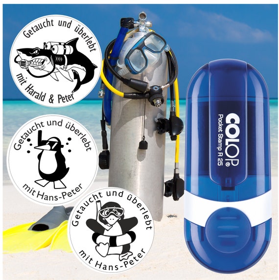 Diver Stamp Diver Stamp Logbook Stamp Dive Stamp Pocketstamp Ø | Etsy UK