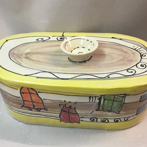 Large Rustic Oval Bread Pot Bread Box Bread Tin "chleb" Ceramic in ...