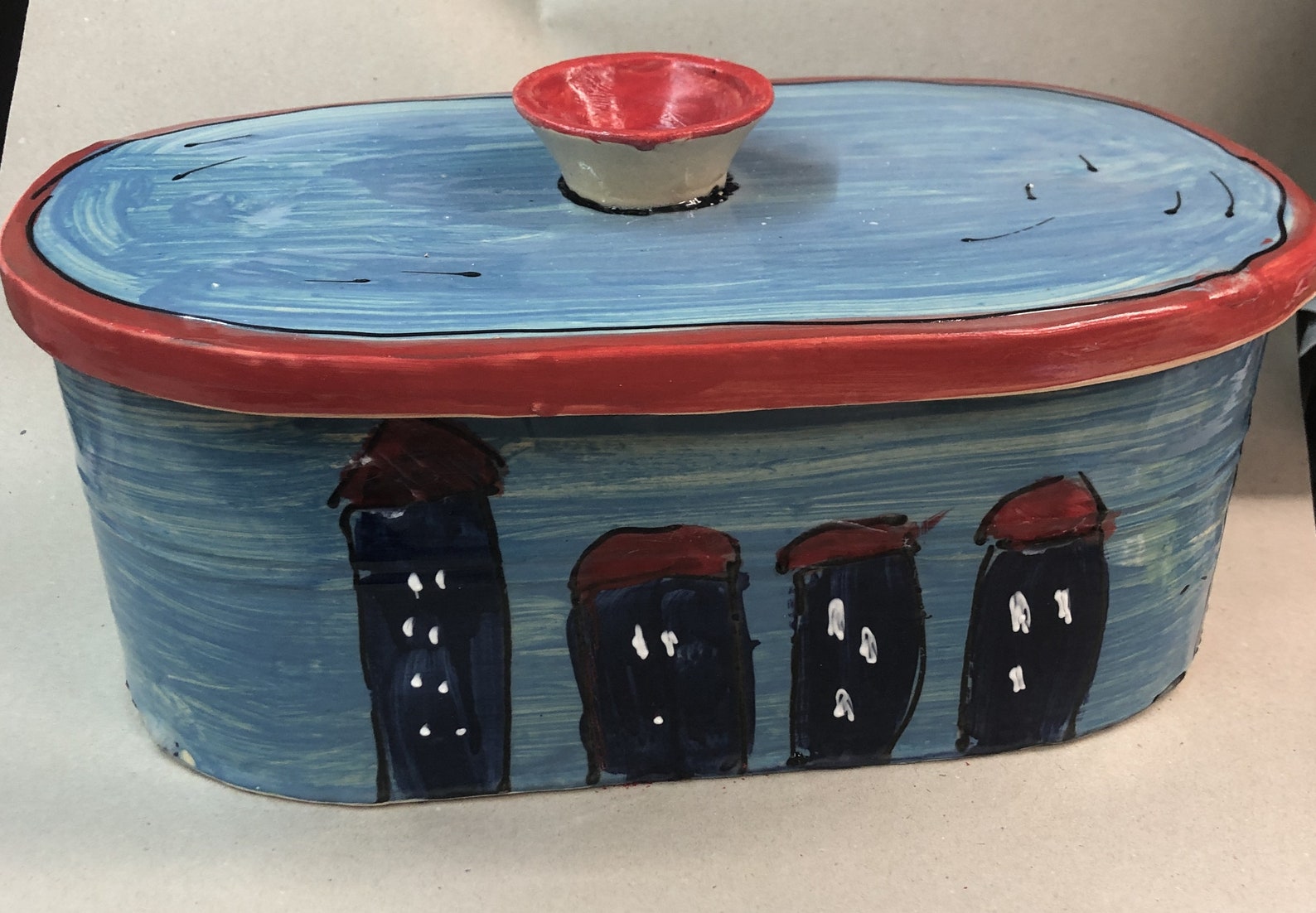 Large Rustic Oval Bread Pot Bread Box Bread Box | Etsy