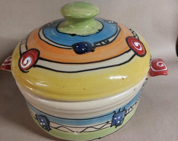 Handmade Ceramic Bread Bin – Small | Bread Container With Lid, Keeps ...