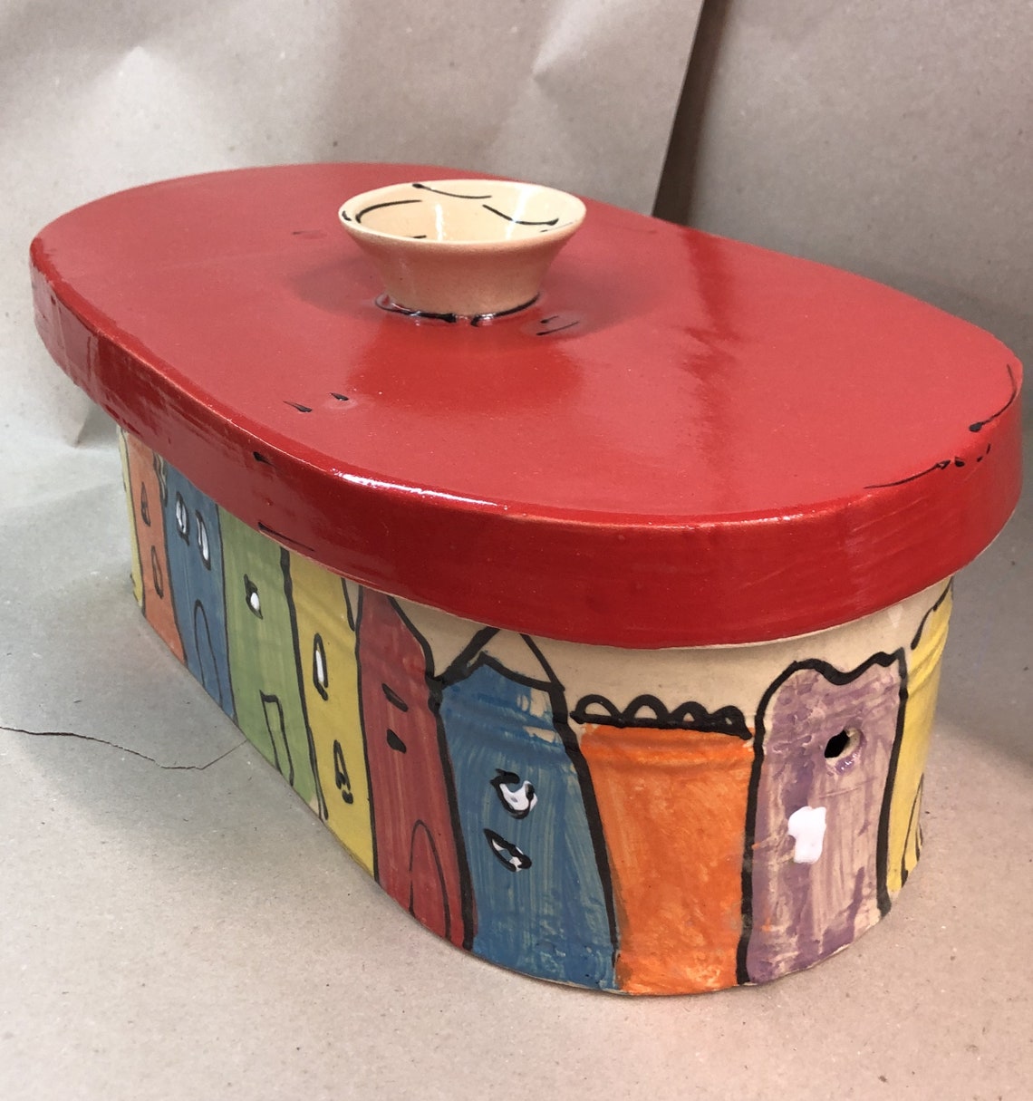 Large Rustic Oval Bread Pot Bread Box Bread Box - Etsy