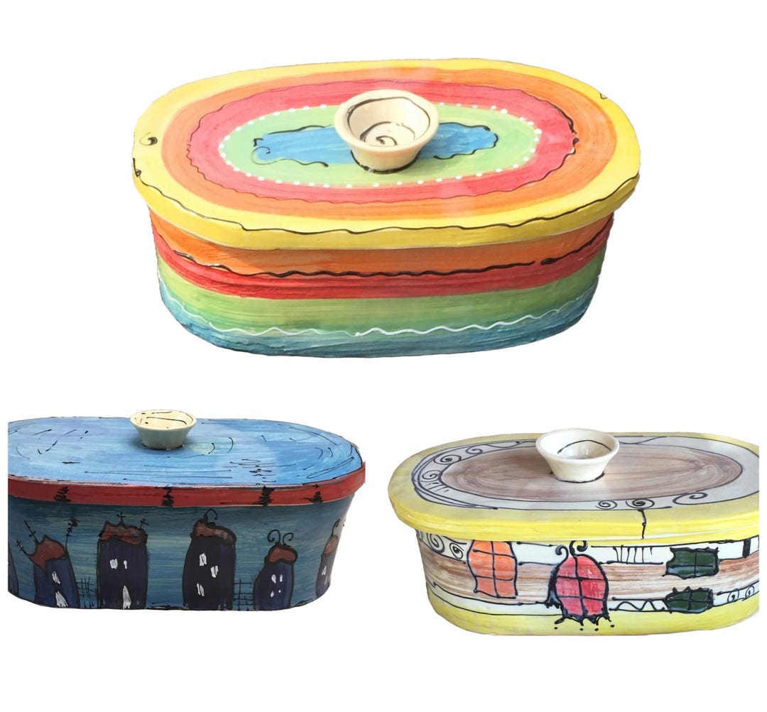 Large Rustic Oval Bread Pot Bread Box Bread Tin "chleb" Ceramic in ...