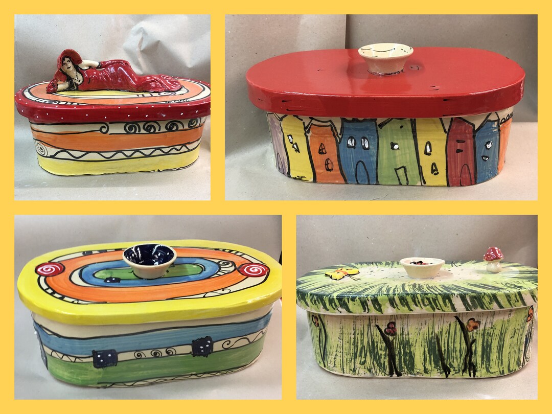 Large Rustic Oval Bread Pot Bread Box Bread Tin chleb Ceramic in ...