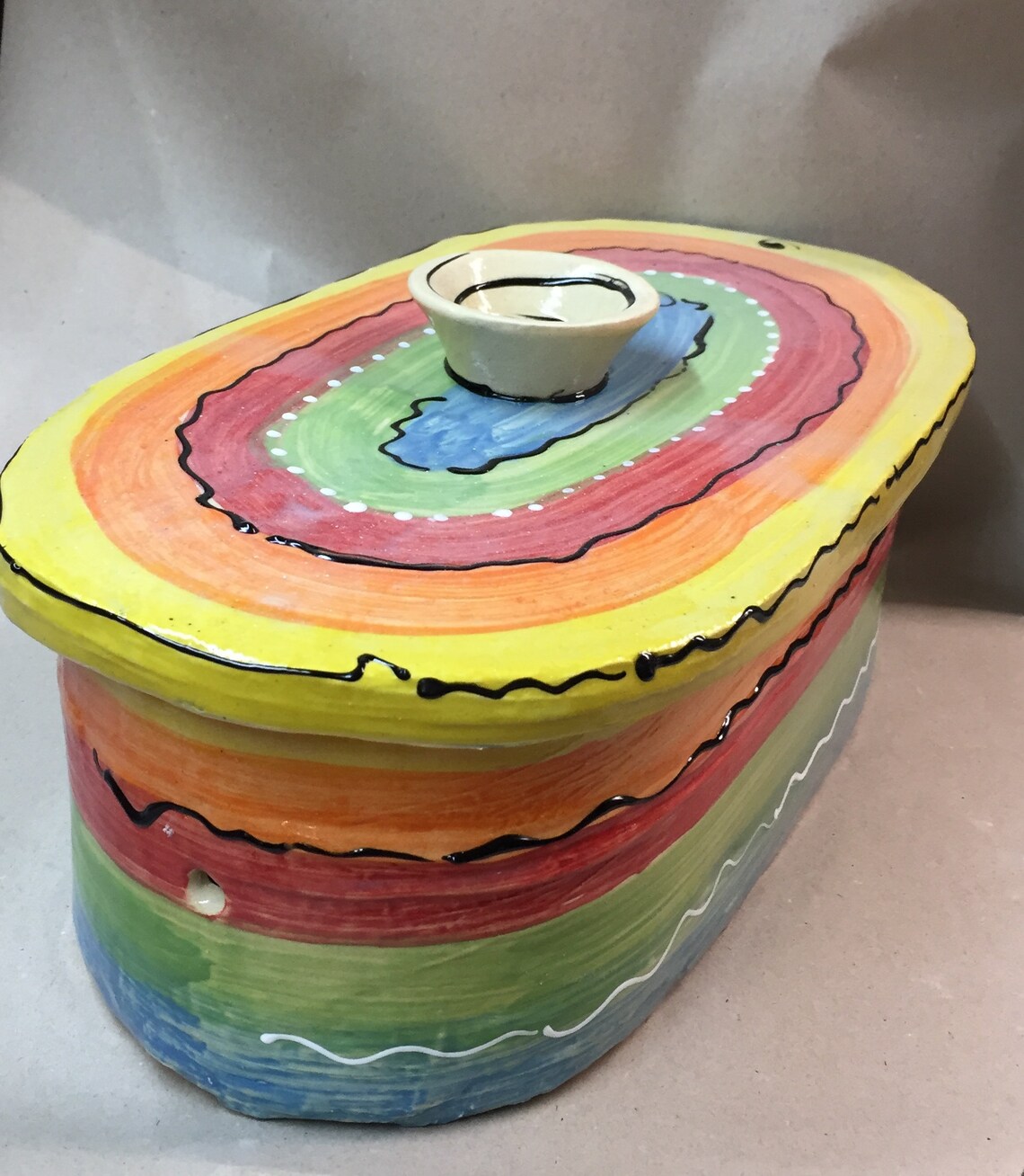 Large Rustic Oval Bread Pot Bread Box Bread Box - Etsy