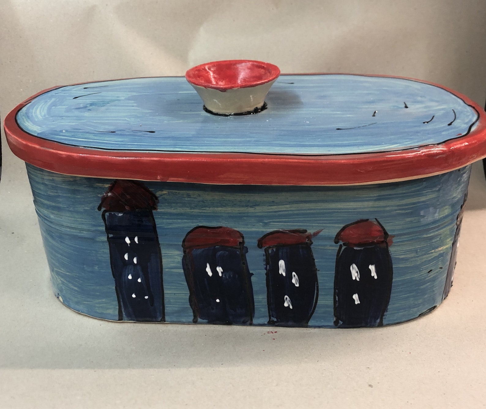 Large Rustic Oval Bread Pot Bread Box Bread Box | Etsy