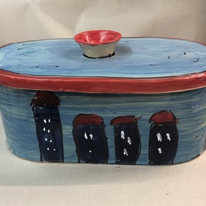 Large Rustic Oval Bread Pot Bread Box Bread Tin "chleb" Ceramic in ...