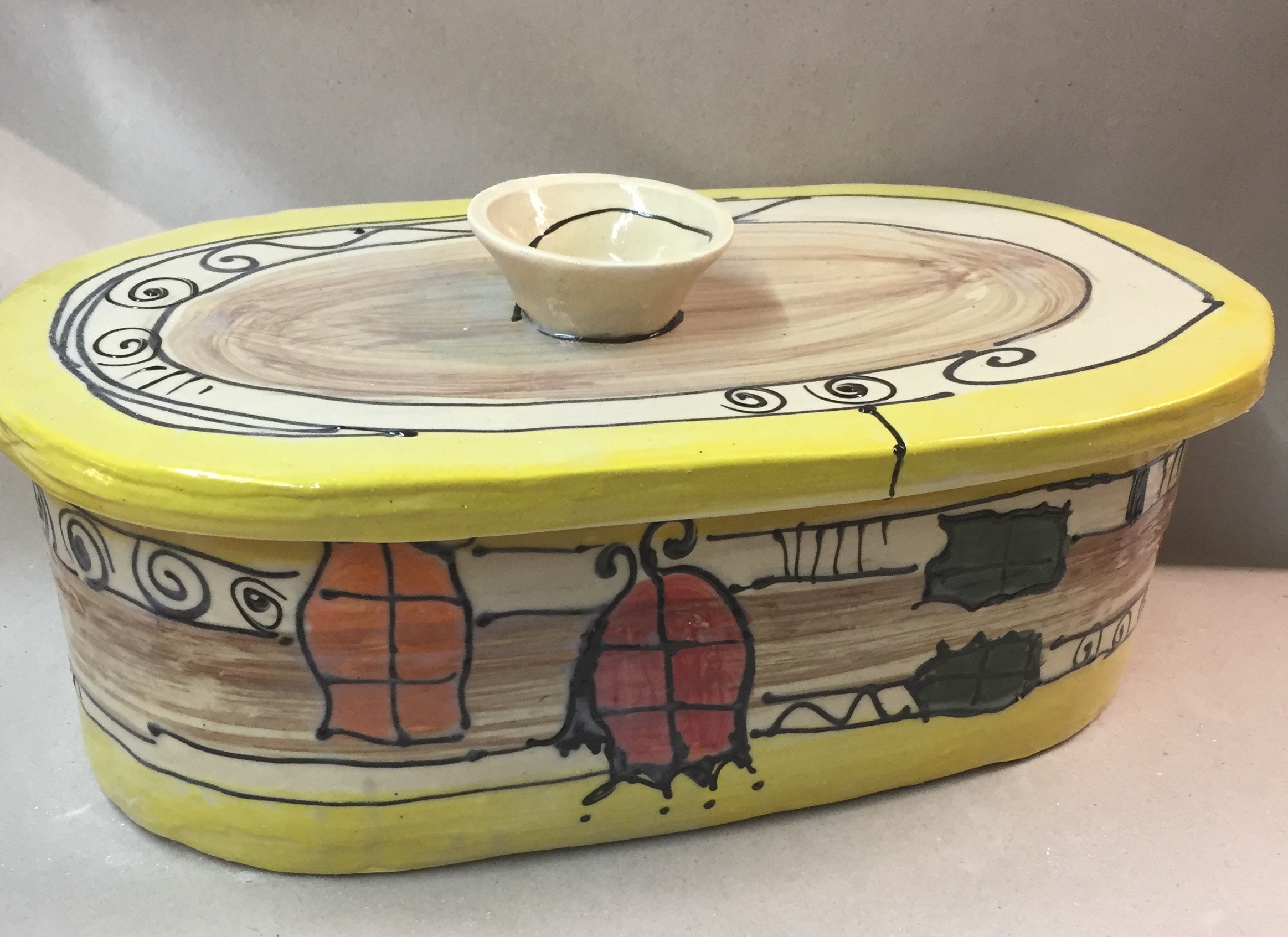 Large Rustic Oval Bread Pot Bread Box Bread Box - Etsy