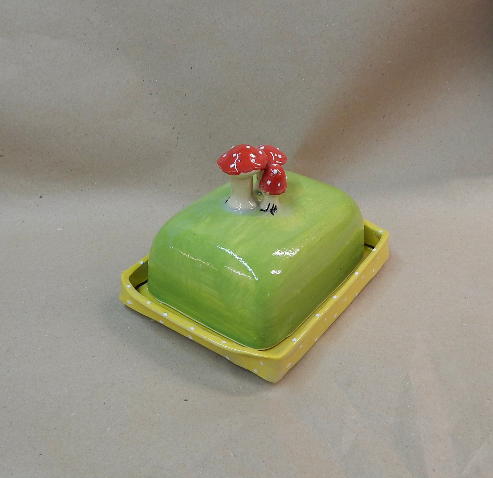 Ceramic Butter Dish for 250g Butter With Snail or Frog, Mushrooms or ...