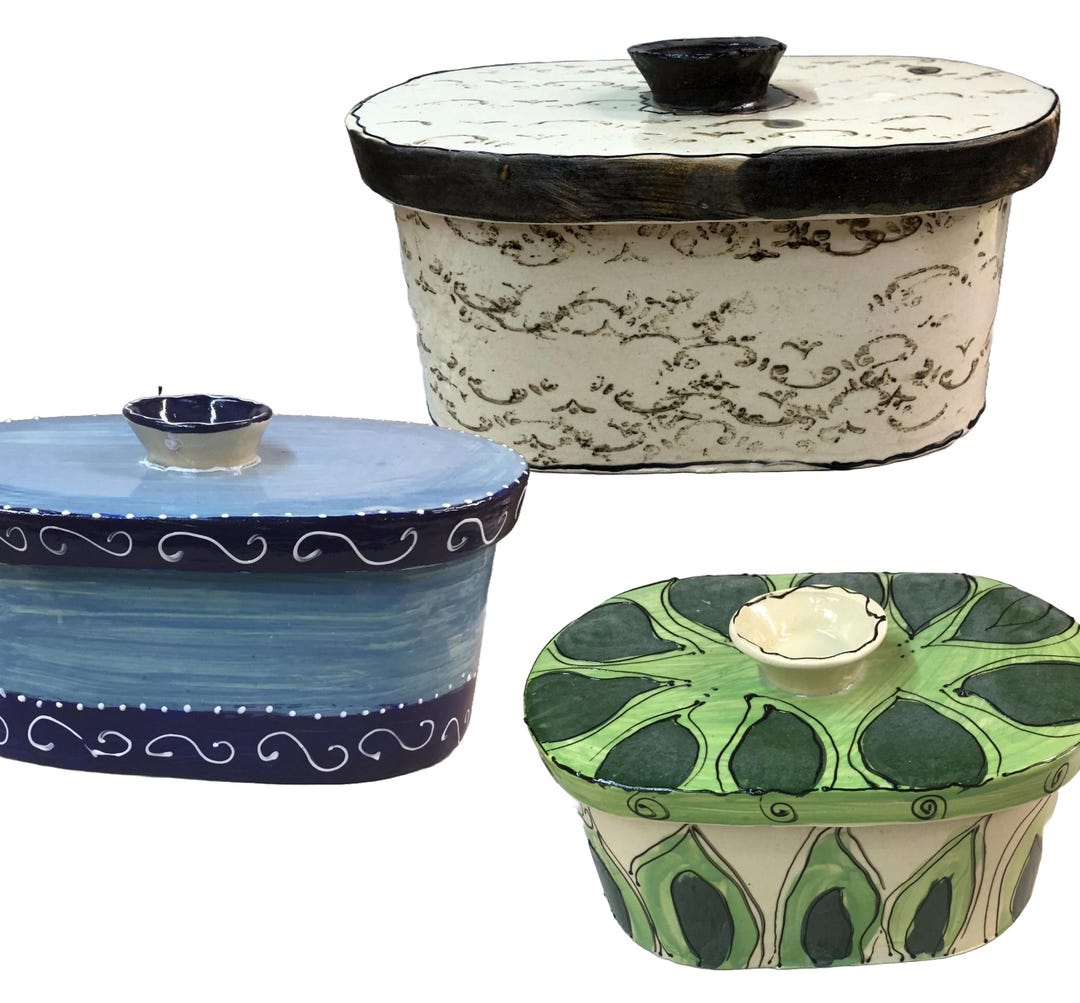 Small Oval Bread Bin for Singles Bread Bin Ceramic in Various Colors ...