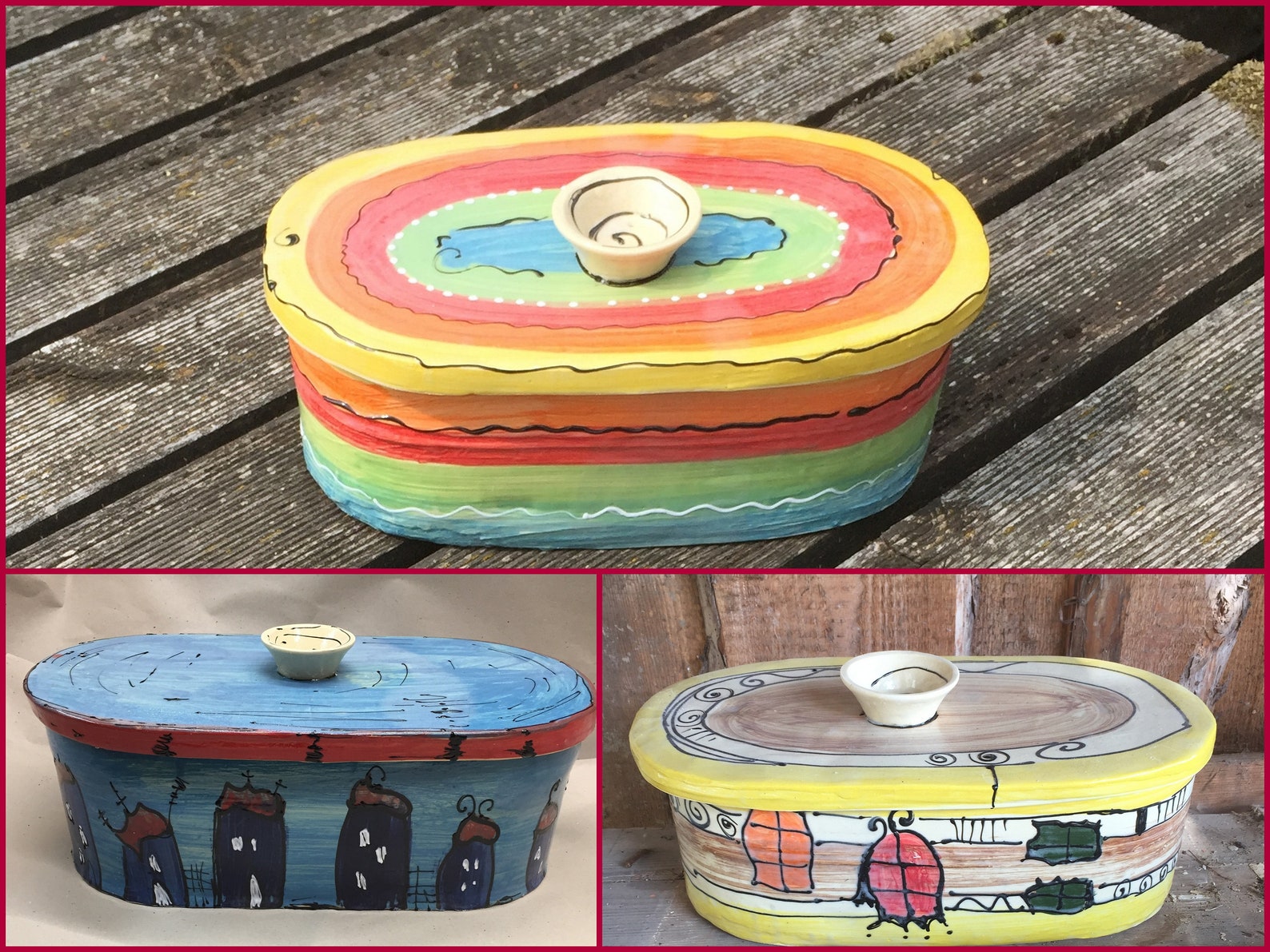 Large Rustic Oval Bread Pot Bread Box Bread Box | Etsy