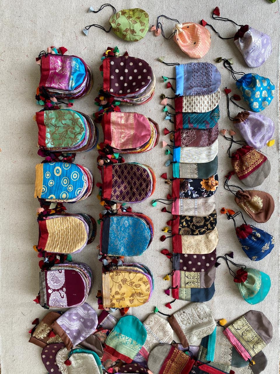 Recycled Silk Sari Hand Made Gift & Crystal Pouches Bags - Etsy