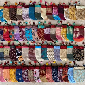Recycled Silk Sari Hand Made Gift & Crystal Pouches, Bags, Healing ...
