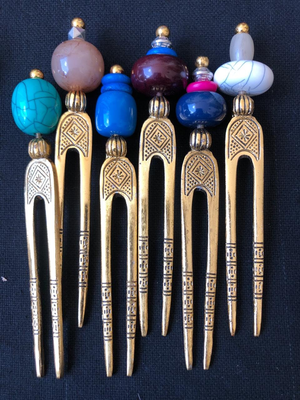 Bunch of 12 Pieces Metal Hair Sticks Multi Dull Golden | Etsy