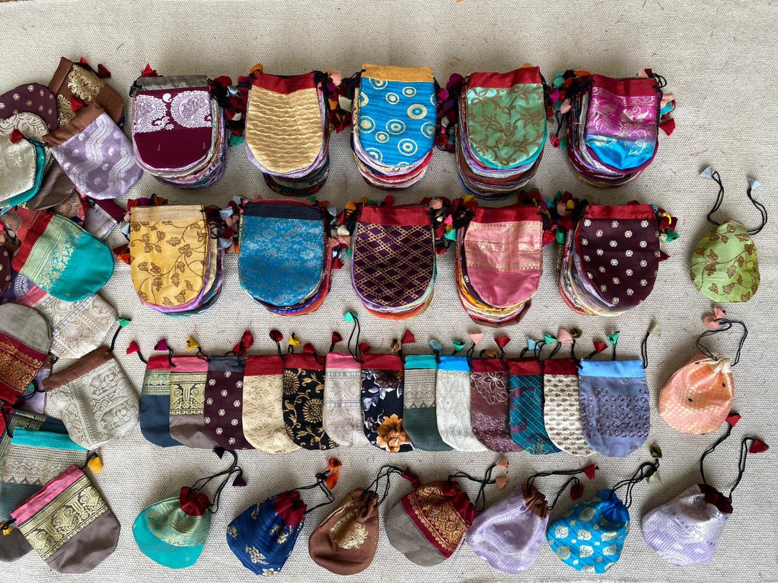 Recycled Silk Sari Hand Made Gift & Crystal Pouches, Bags, Healing ...