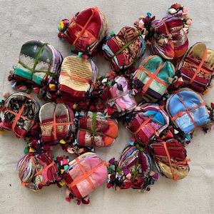 Recycled Silk Sari Hand Made Gift & Crystal Pouches, Bags, Healing ...