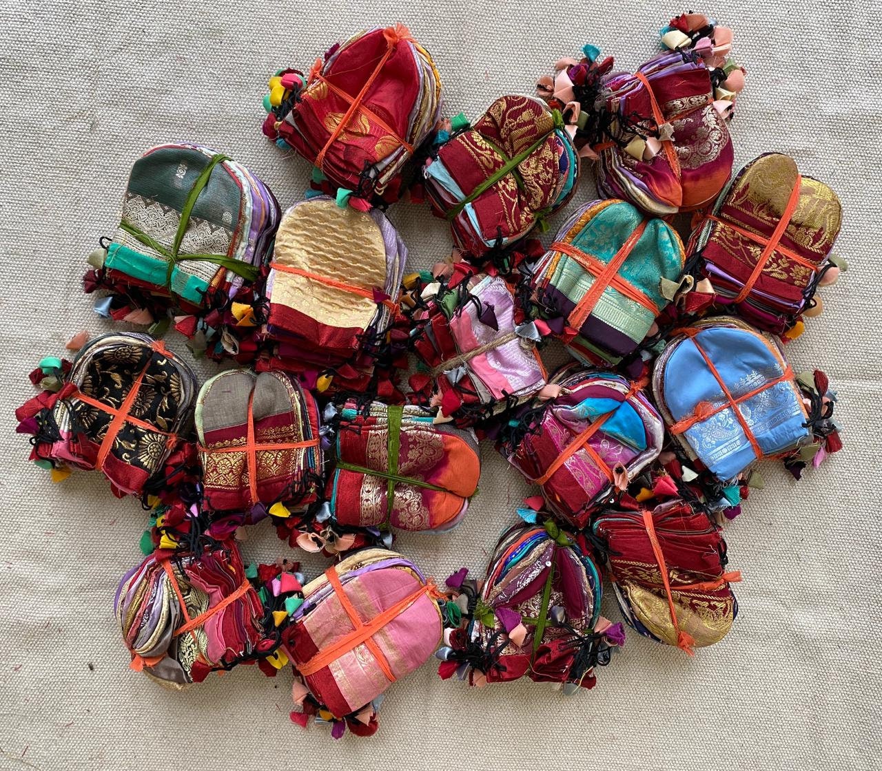 Recycled Silk Sari Hand Made Gift & Crystal Pouches Bags | Etsy