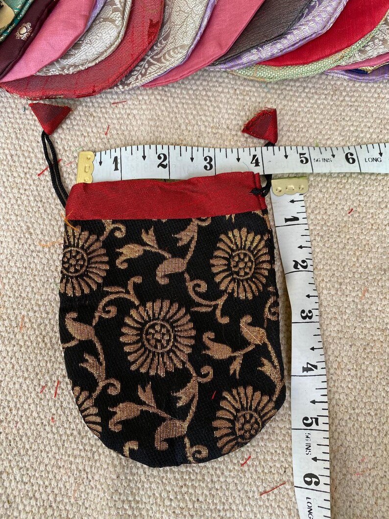 Recycled Silk Sari Hand Made Gift & Crystal Pouches Bags | Etsy