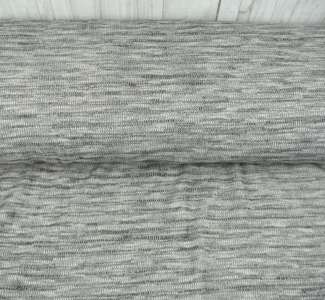 Rib Knit Mottled 15.40 Eur/meter, Rib Sweatshirt Black Mottled Natural ...