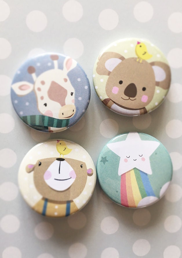 Button-Set No. 2 4 Buttons / Kinder Motive | Etsy