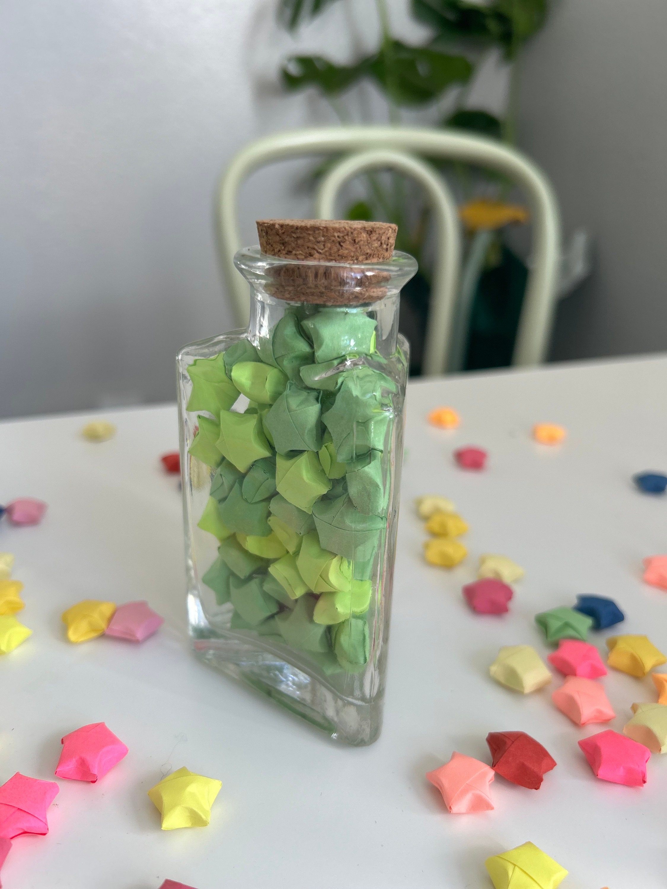 Lucky Stars in Triangular Glass Jar - Etsy