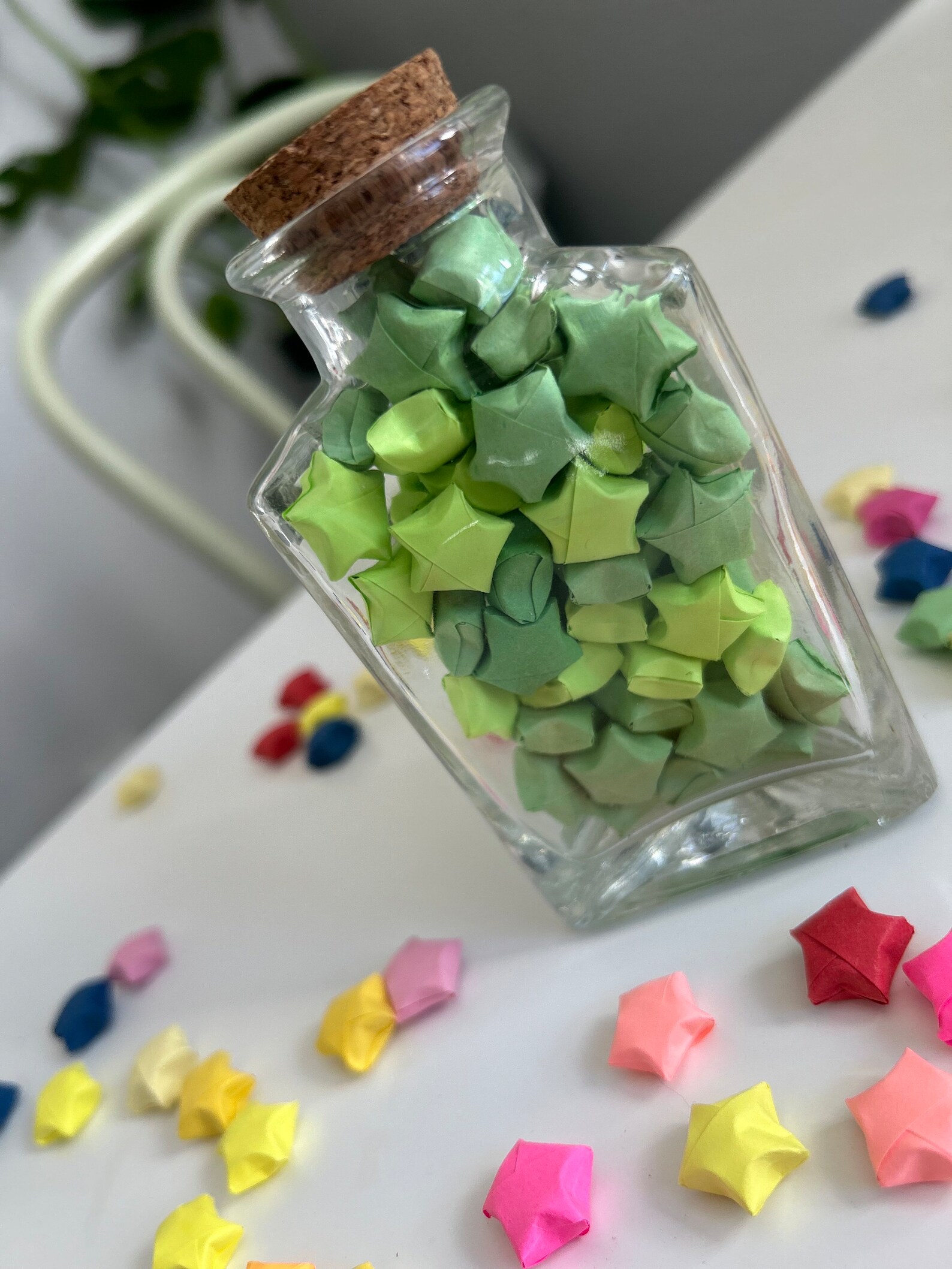 Lucky Stars in Triangular Glass Jar - Etsy