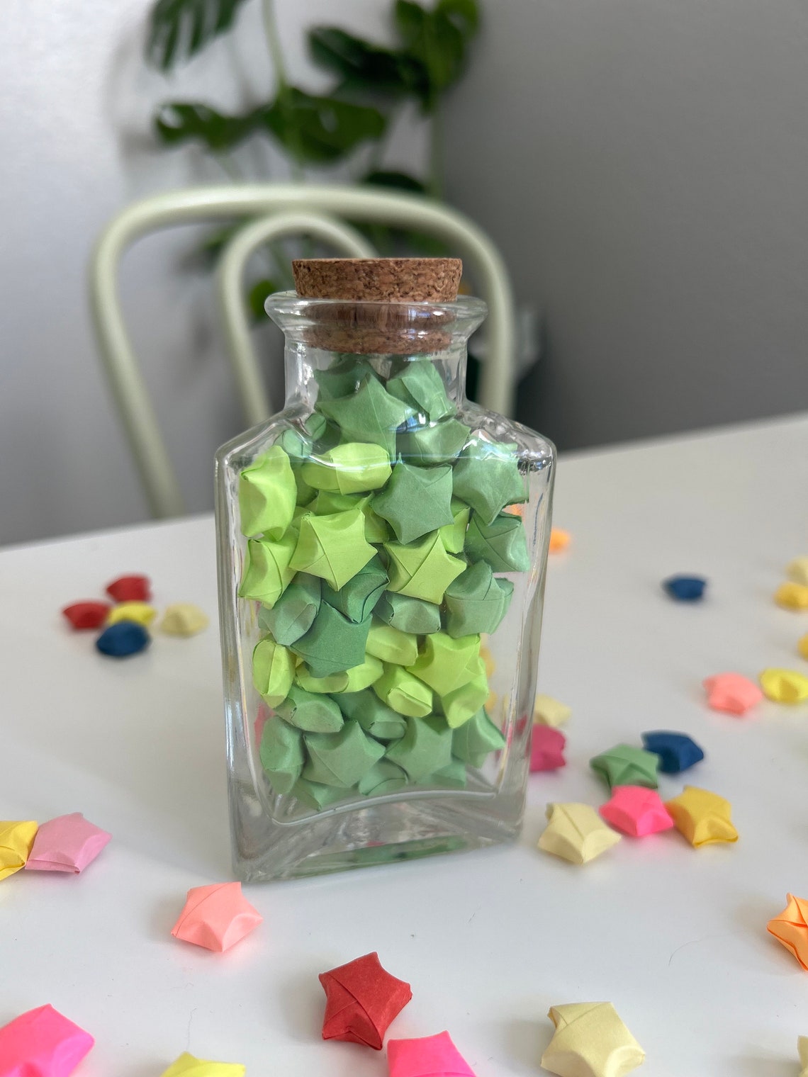 Lucky Stars in Triangular Glass Jar - Etsy
