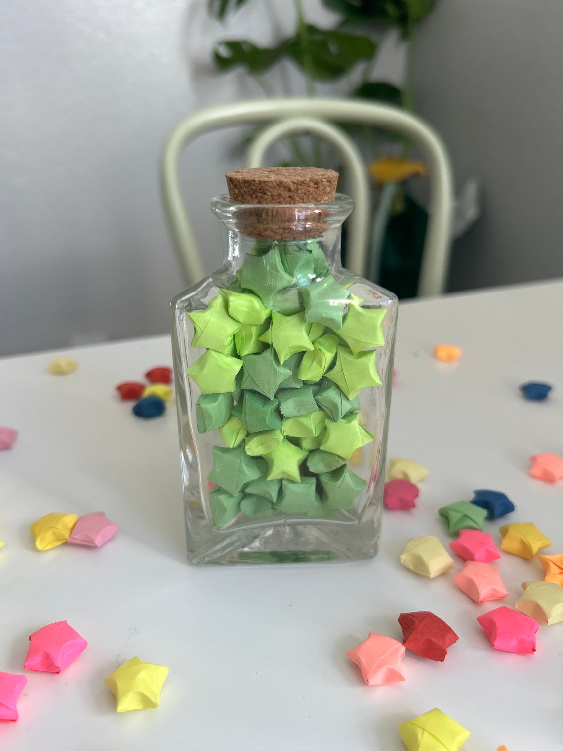 Lucky Stars in Triangular Glass Jar - Etsy