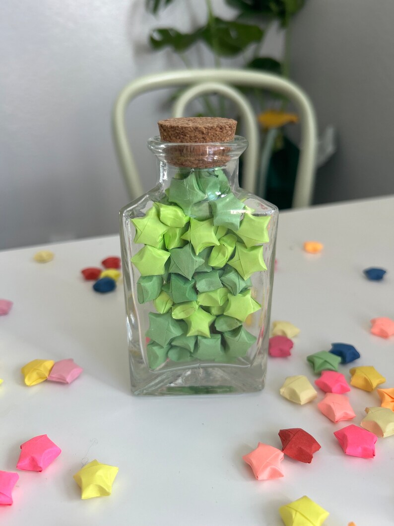 Lucky Stars in Triangular Glass Jar - Etsy