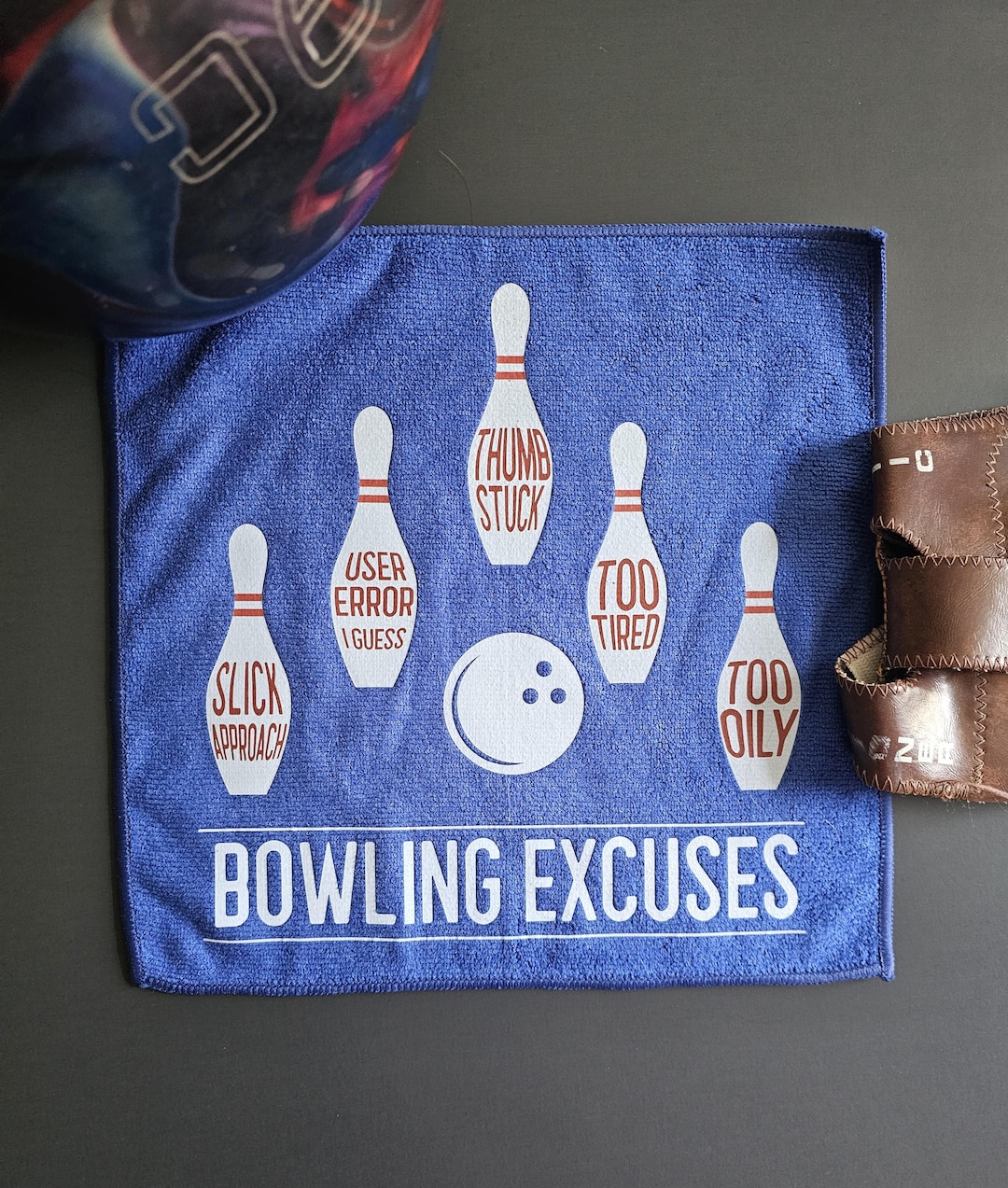 Blue Bowling Excuses Bowling Towel Microfiber Customized Bowling Towel ...