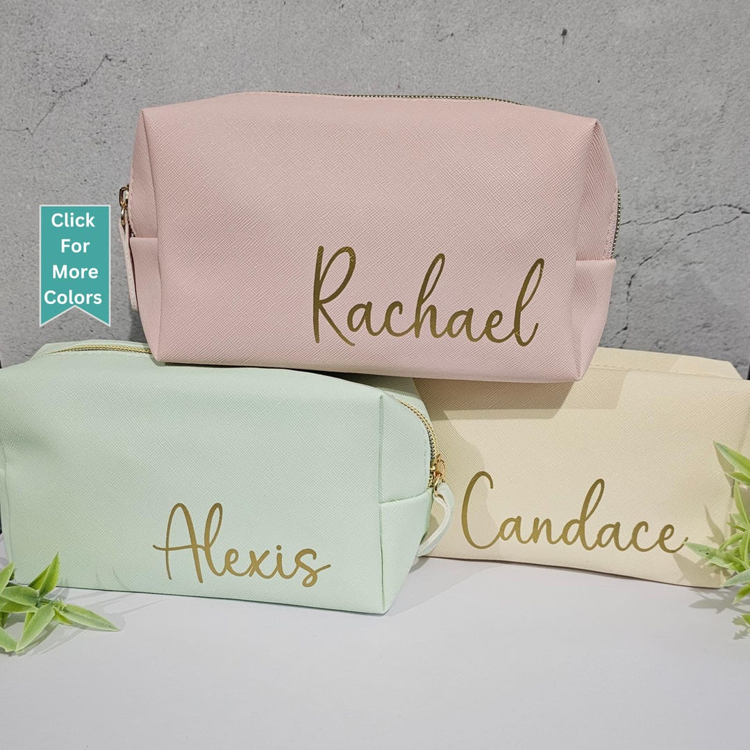 Custom Makeup Bag: Personalized PU Leather Toiletry Bag - Etsy