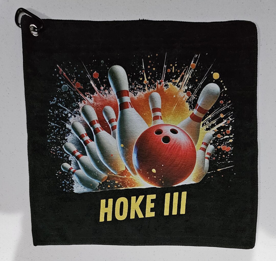 Personalized Bowling Red Pins Towel Bowling Towel Personalized Custom ...