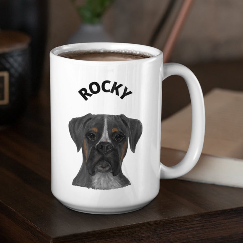Custom Name Brown and Black Boxer Dog Mug Boxer Dog Mug - Etsy