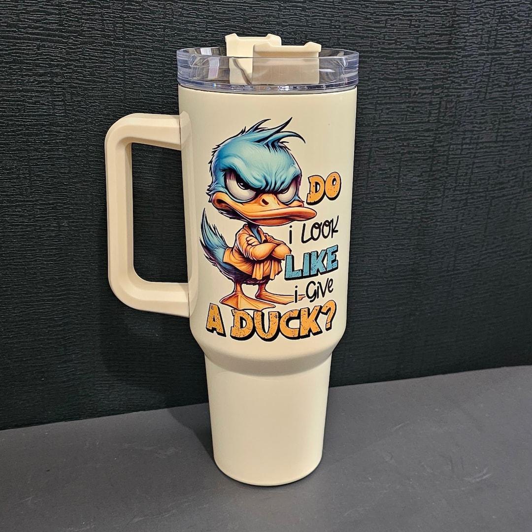 Funny Duck 40 Oz Tumbler With Handle: Offensive Humor Dad Gift - Etsy