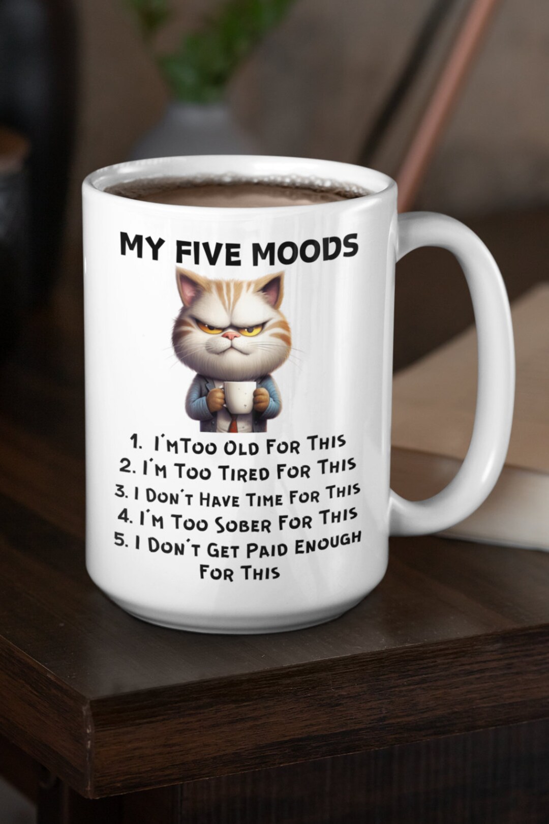 My Five Moods Grumpy Cat Mug Grumpy Cat Mug Grumpy Old Man Mug Five ...