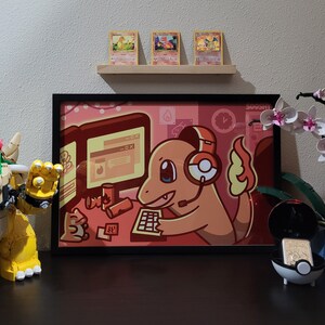 Charmander Gamer Art Print - Etsy