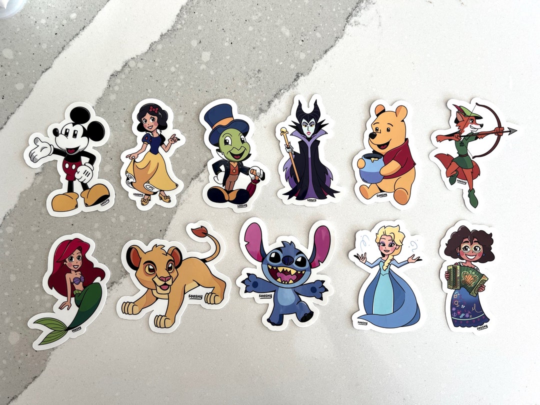 Disney Character Stickers - Etsy