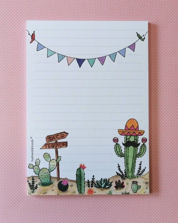 Notepad Din A5 / Mexico / America / Writing Pad / Illustration | Etsy