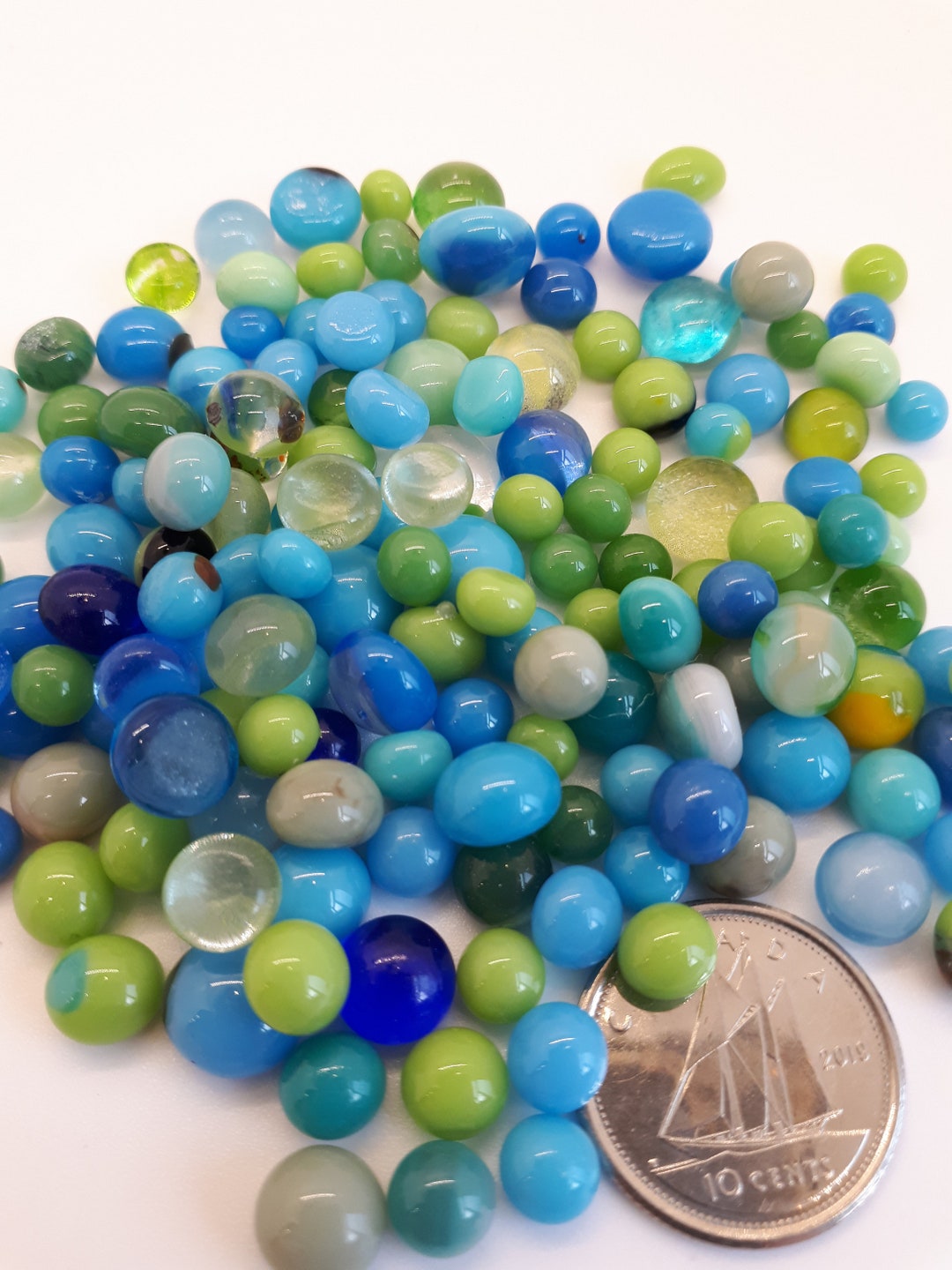 Greens & Blues - Fused Glass Dots - Etsy