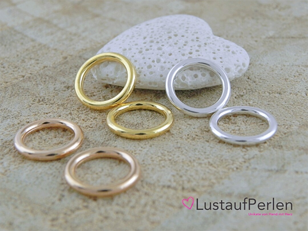 2x Closed Binding Rings 12 Mm Silver/gold/rose Gold, Rings Connectors ...