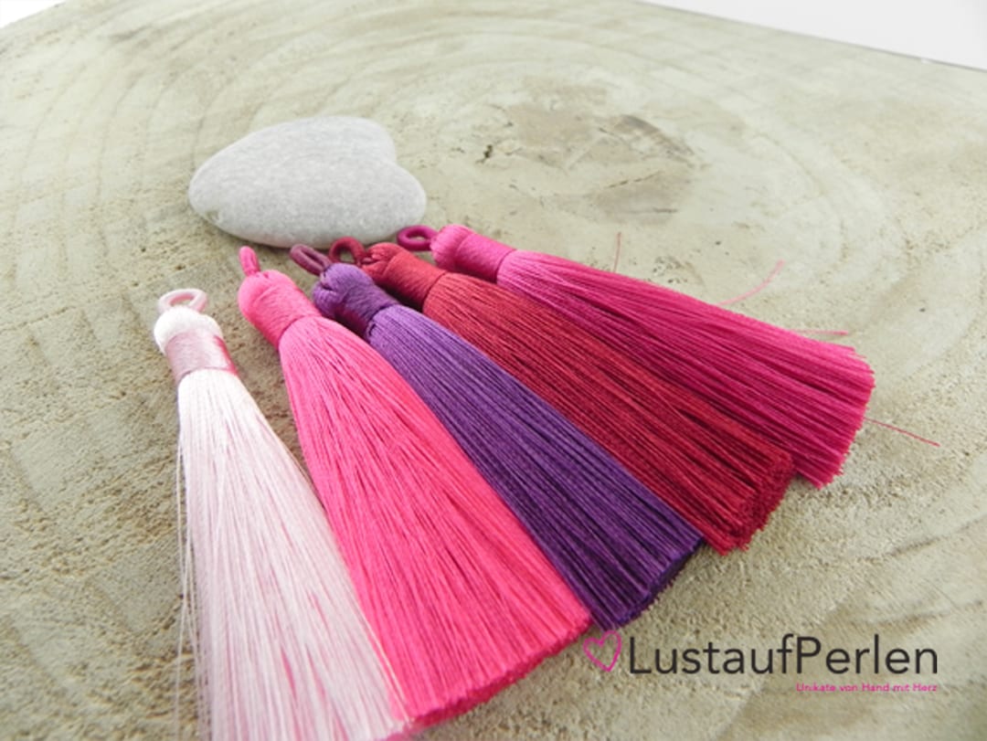 1x Quaste aus Polyester 78-80 mm Farbauswahl rosa rot - Etsy.de