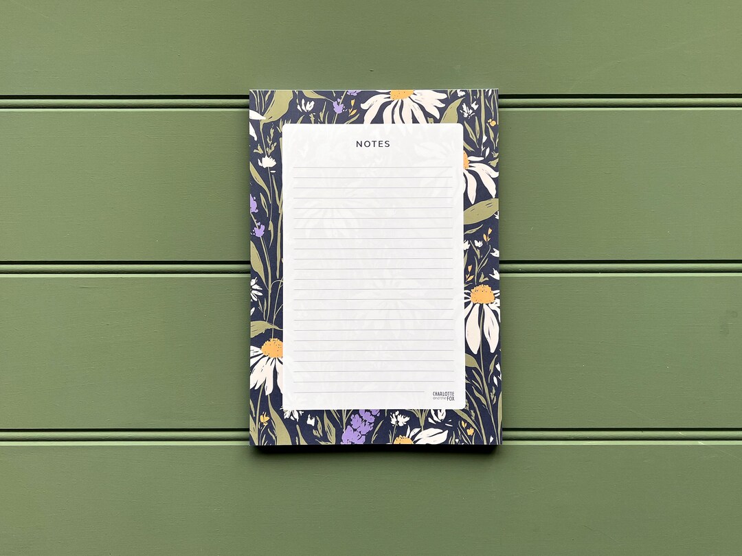 A5 Floral Notepad Botanical Lined Notepad Stationery - Etsy