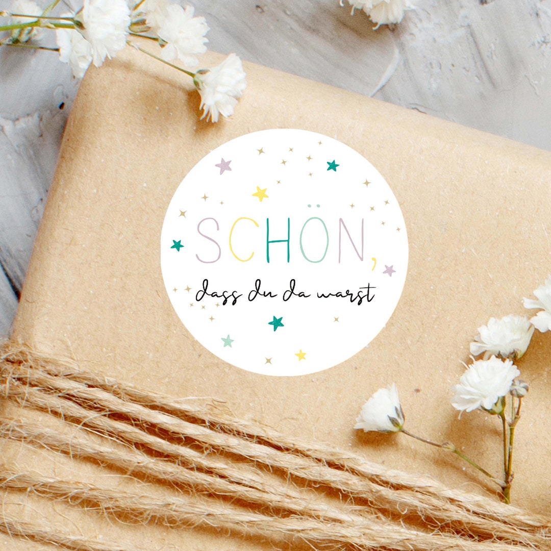 Schön dass du da warst Sticker, Aufkleber, Etiketten, Kindergeburtstag ...