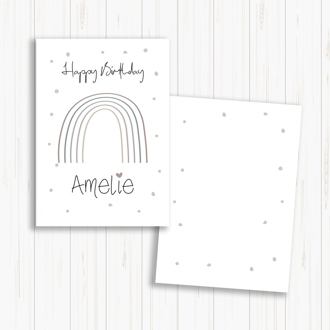 Personalized Birthday Card, Birthday Card, Name Card, Money Gift - Etsy