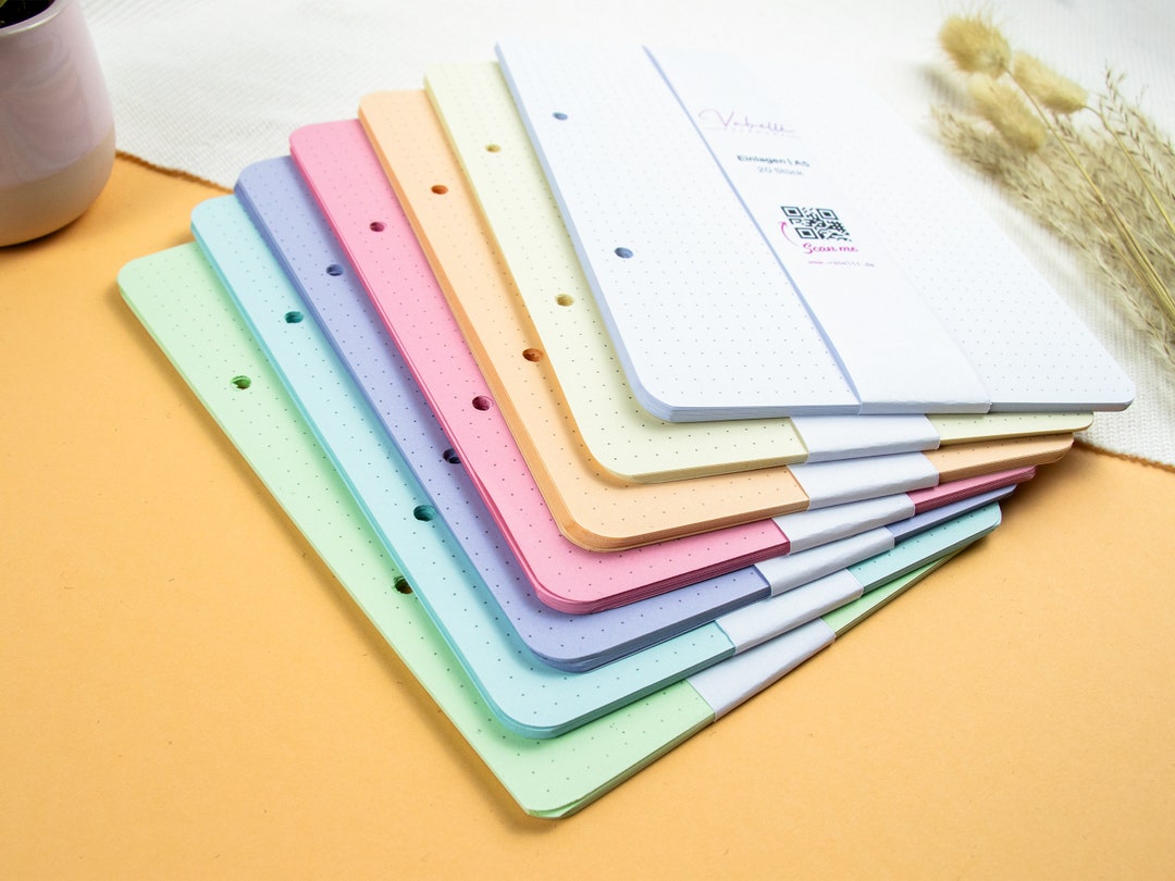 Inserts, Paper Folders, A4, A5 and A6, 2-fold Ring Binder, Doted ...