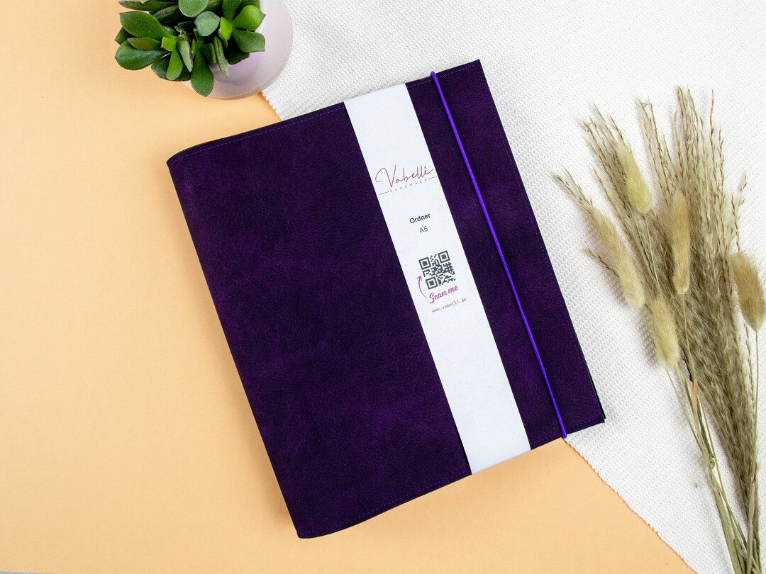 Ring Binder, Purple, A5, Personal, A6, 2-ring or 6-ring Binder, Faux ...
