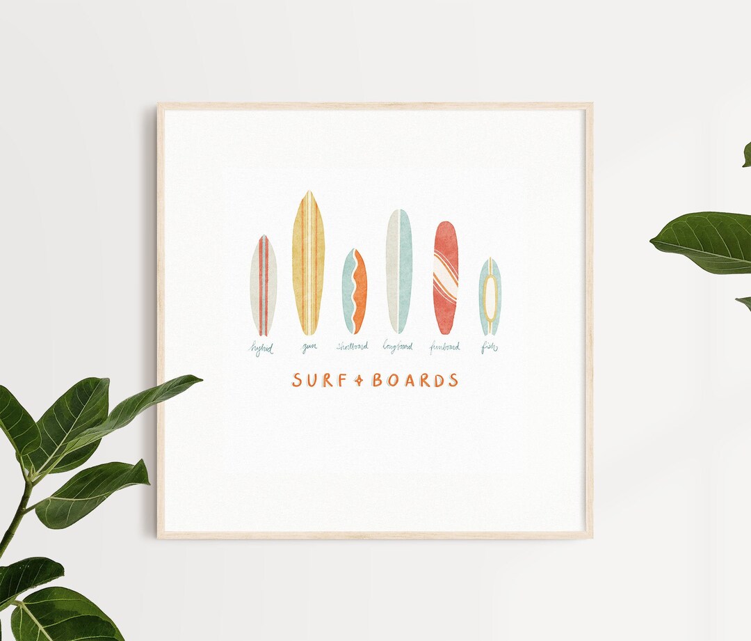Surfboard Poster Surf Art Print | Surf Art Printable | Beach House Wall ...